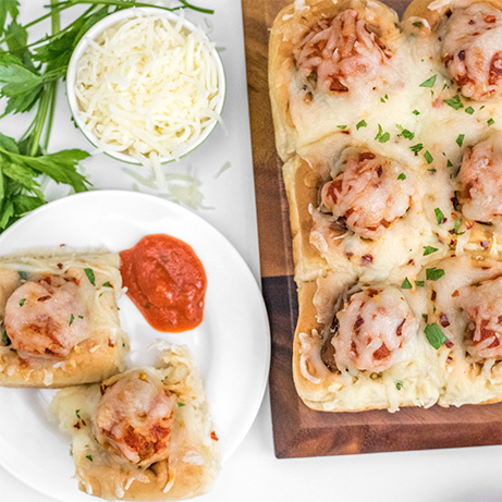 Meatball Stuffed Garlic Rolls Recipe | Sara Lee® Bread